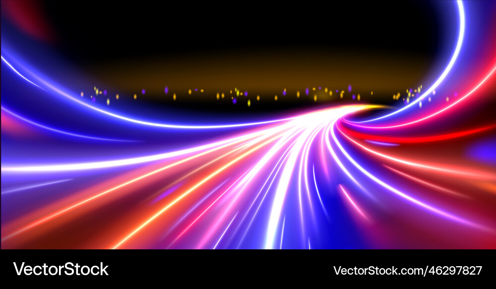 Long exposure effect city car lights speed motion Vector Image