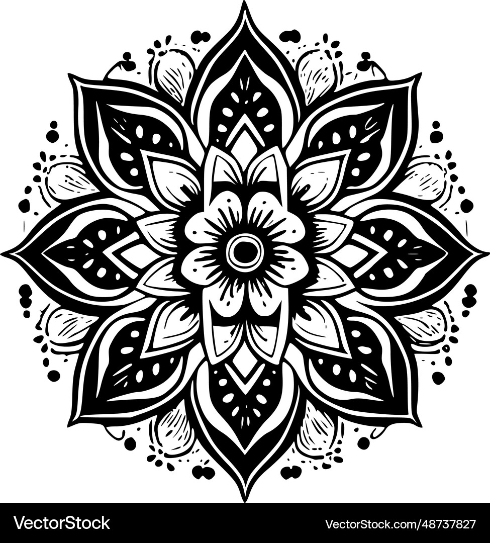 Mandala - minimalist and simple silhouette Vector Image