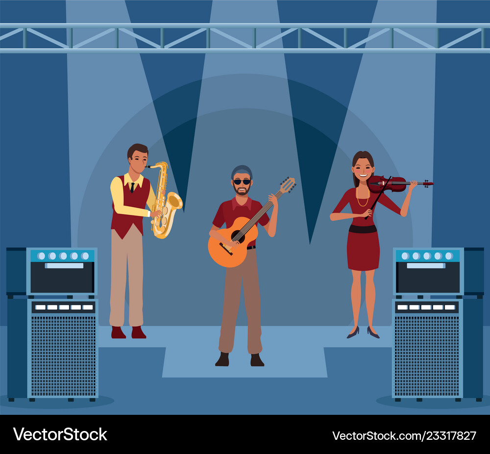 Music band cartoon Royalty Free Vector Image - VectorStock