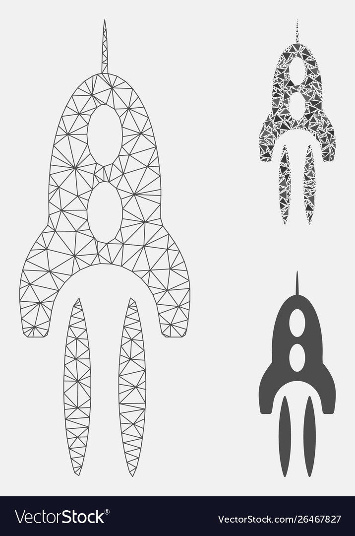 Space rocket mesh network model Royalty Free Vector Image