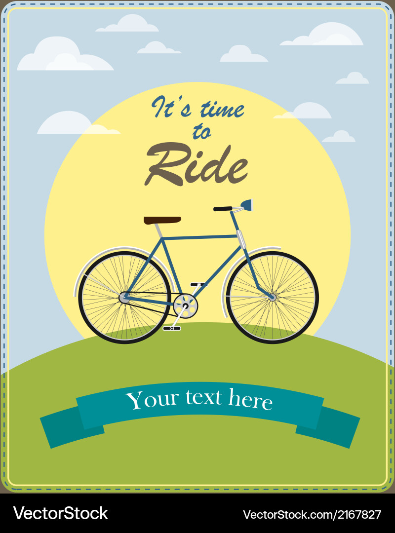Vintage card a retro bicycle Royalty Free Vector Image