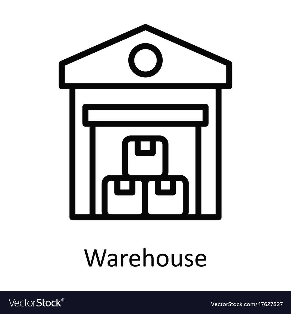Warehouse outline icon design Royalty Free Vector Image Warehouse outline icon design Royalty Free Vector Image