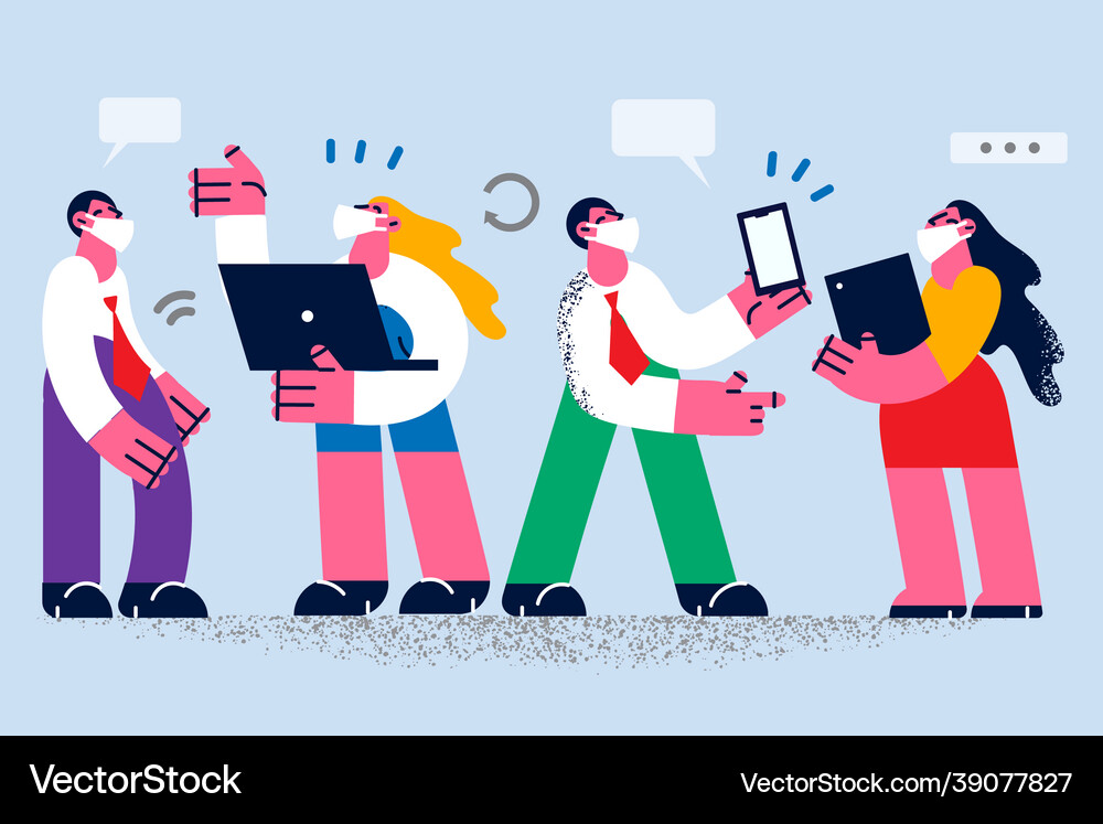 Working during covid-19 pandemic concept Vector Image