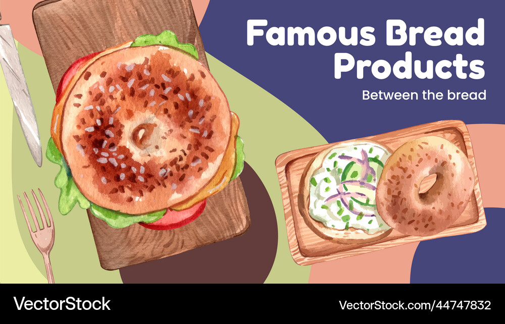 Blog banner template with bagel day Royalty Free Vector