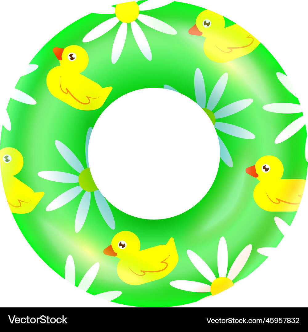 Colorful swimming ring beach party realistic Vector Image