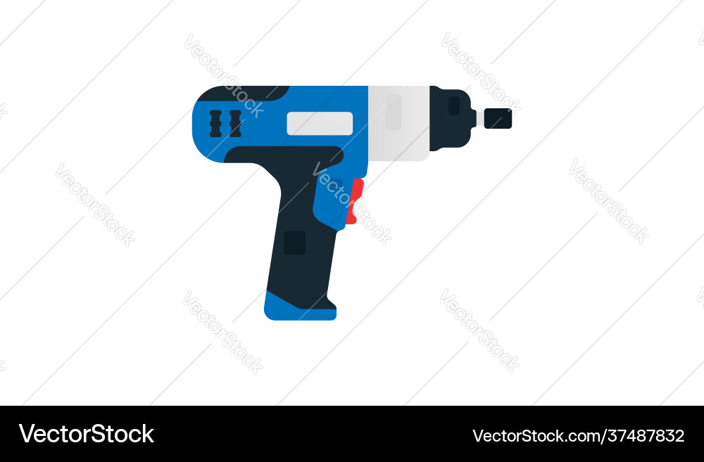 Electric impact wrench cordless side view Vector Image