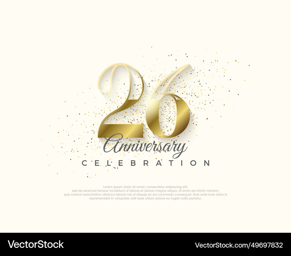 Elegant and luxurious 26th anniversary design Vector Image