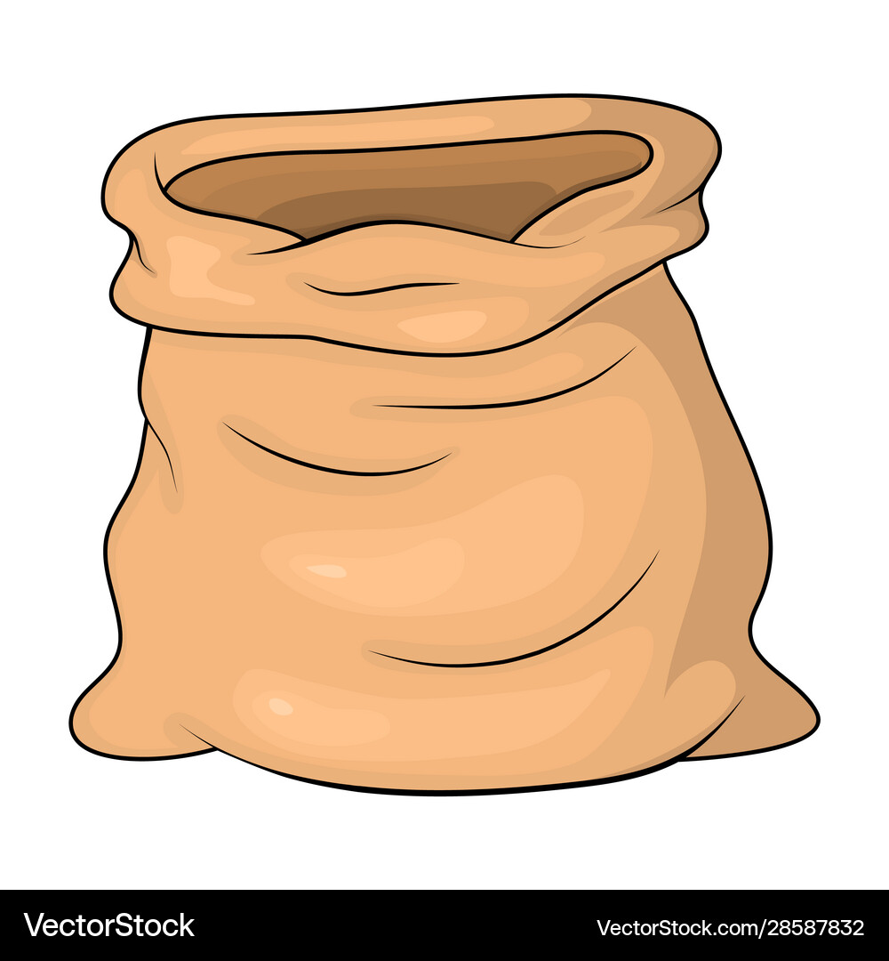 Empty bag open for gold or money brown burlap Vector Image