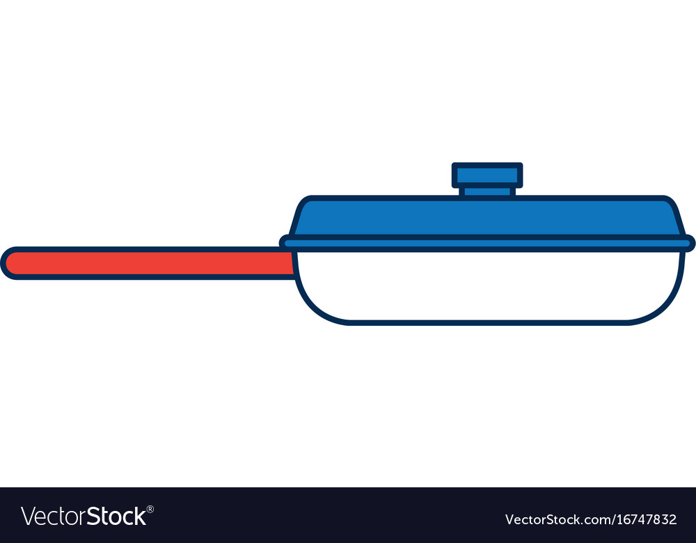 Frying pan for cooking handle round object Vector Image