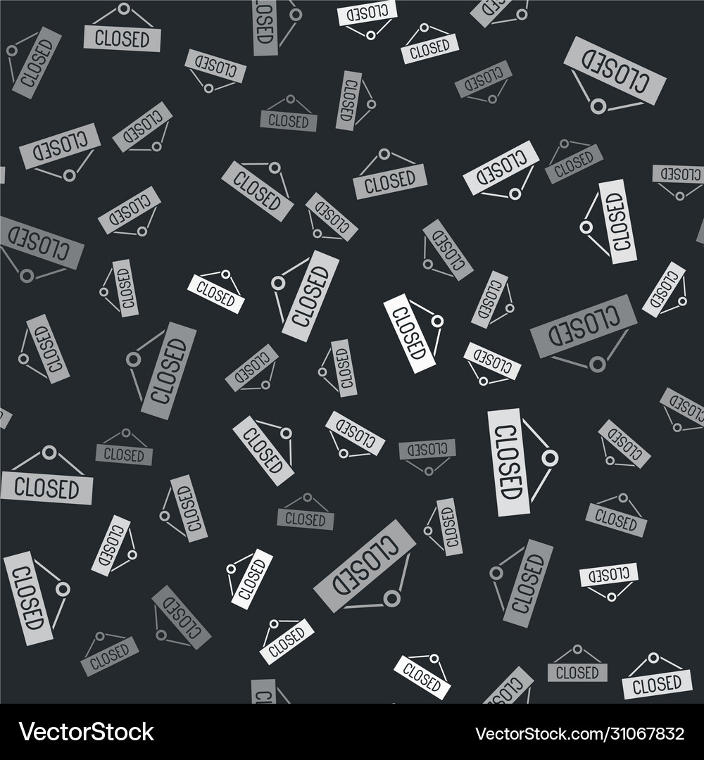 Grey hanging sign with text closed icon isolated Vector Image