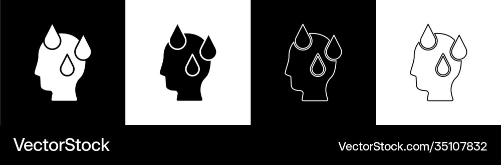 Set high human body temperature or get fever icon Vector Image