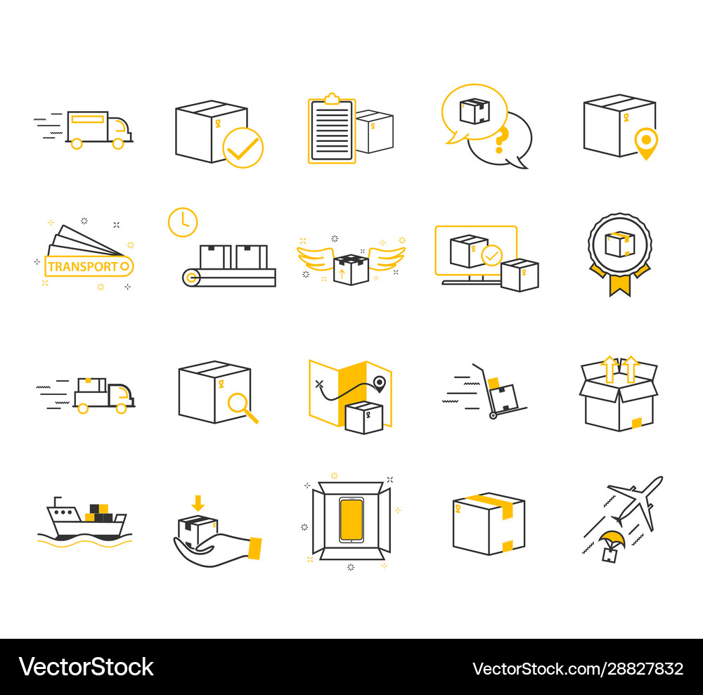 Simple set delivery Royalty Free Vector Image - VectorStock