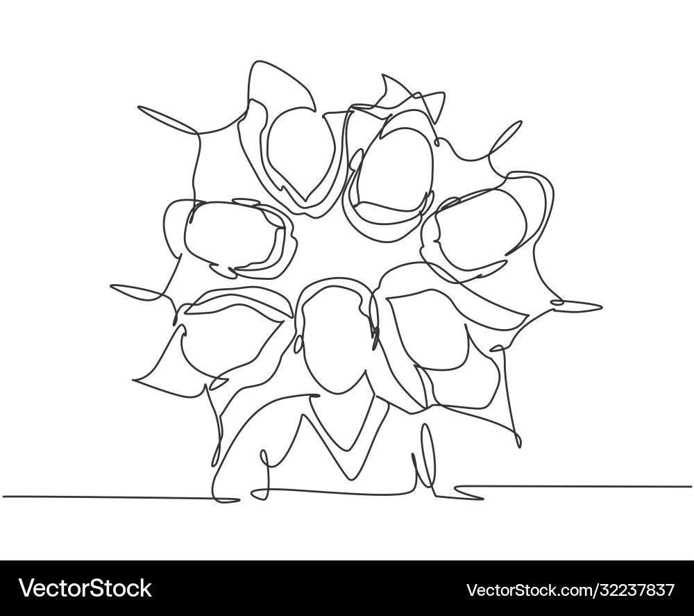 Business team building concept one line drawing Vector Image