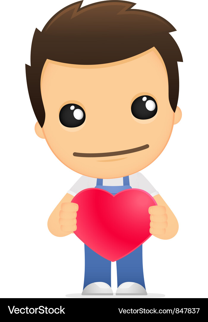 Cartoon Mechanic with Heart Royalty Free Vector Image