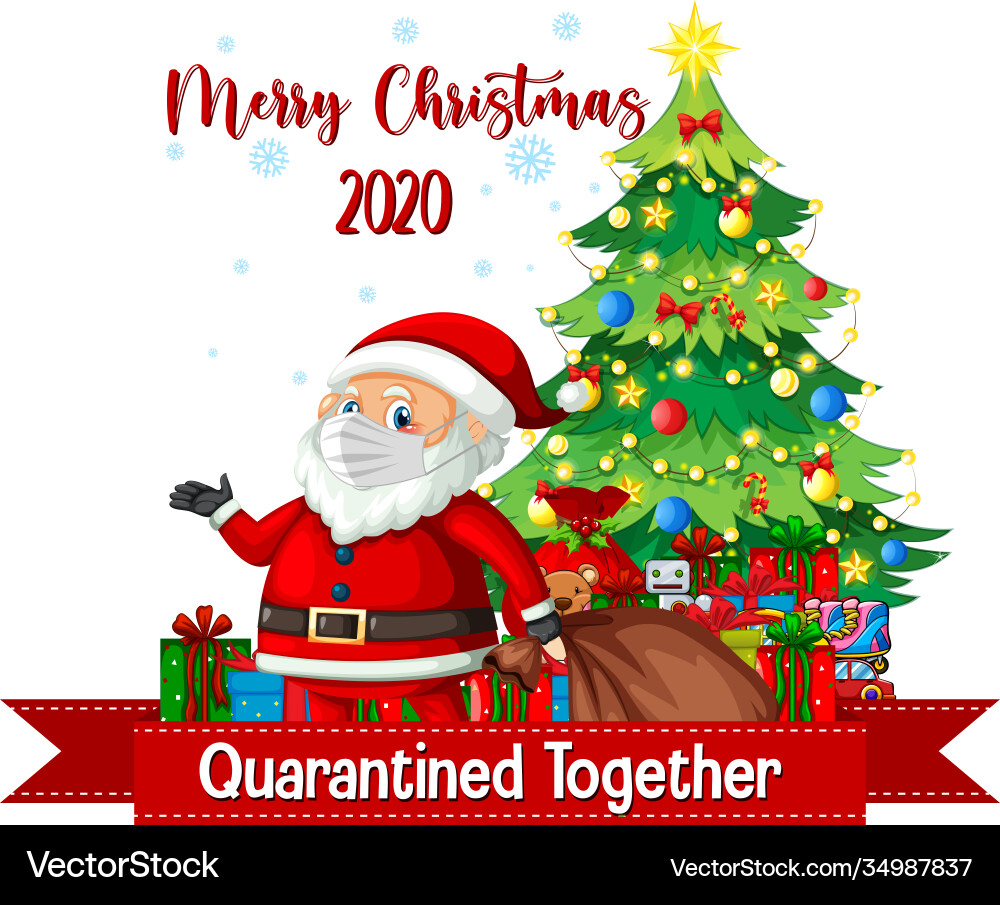 Christmas celebrating during covid19 Royalty Free Vector