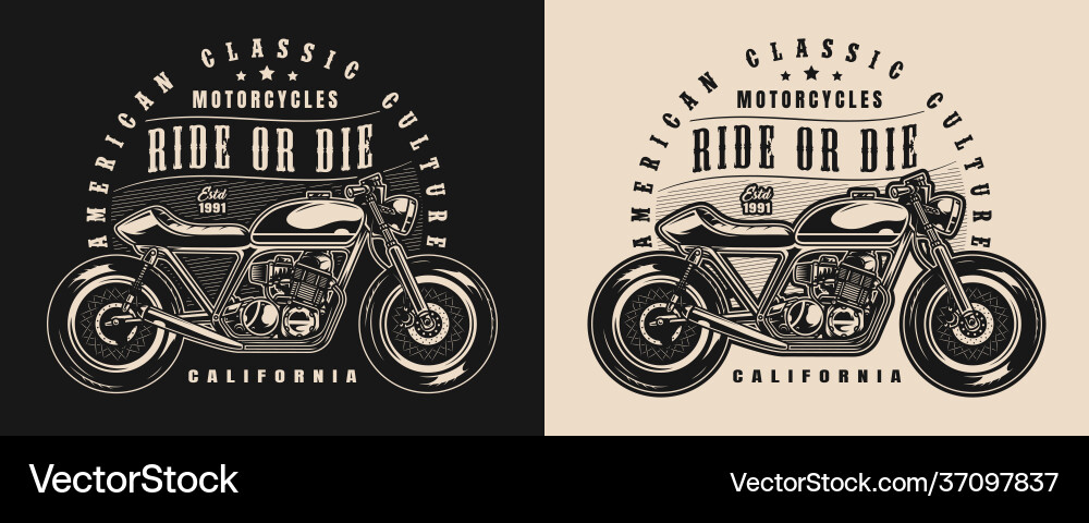 Classic motorcycle vintage badge Royalty Free Vector Image
