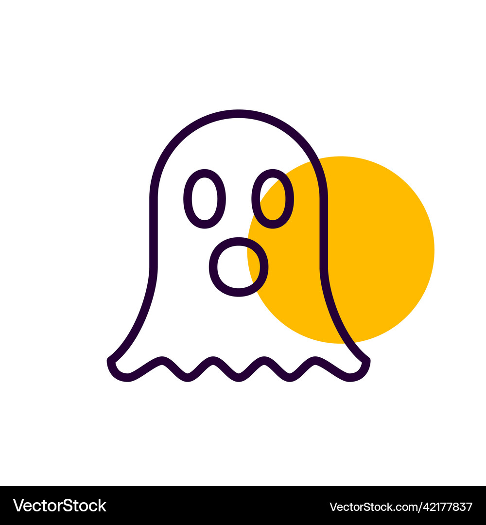Cute cartoon halloween ghost pixel perfect Vector Image