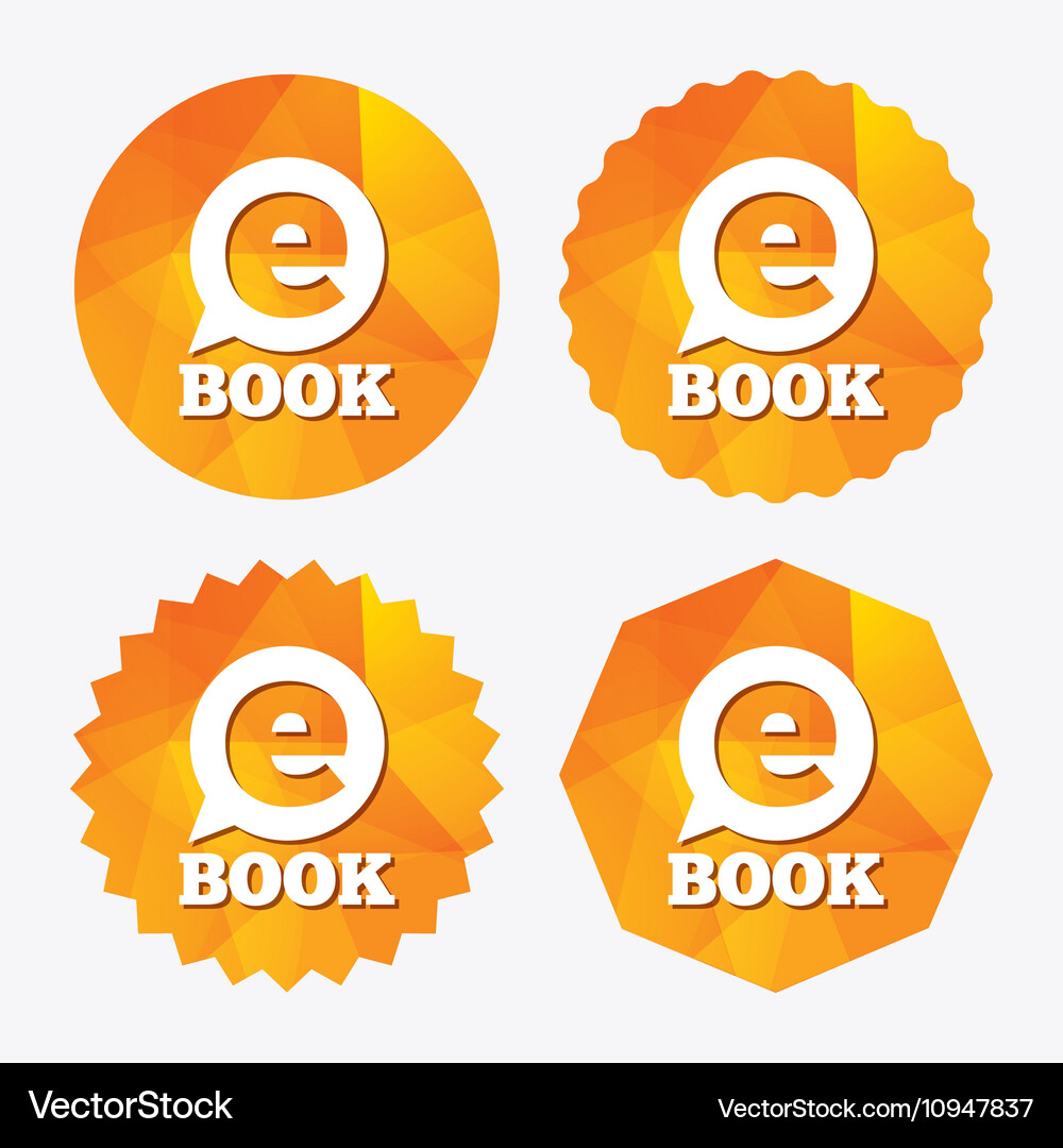 E-book sign icon electronic book symbol Royalty Free Vector