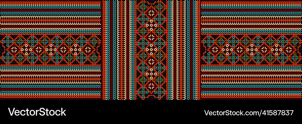 Folk ornament national pattern ethnic embroidery Vector Image