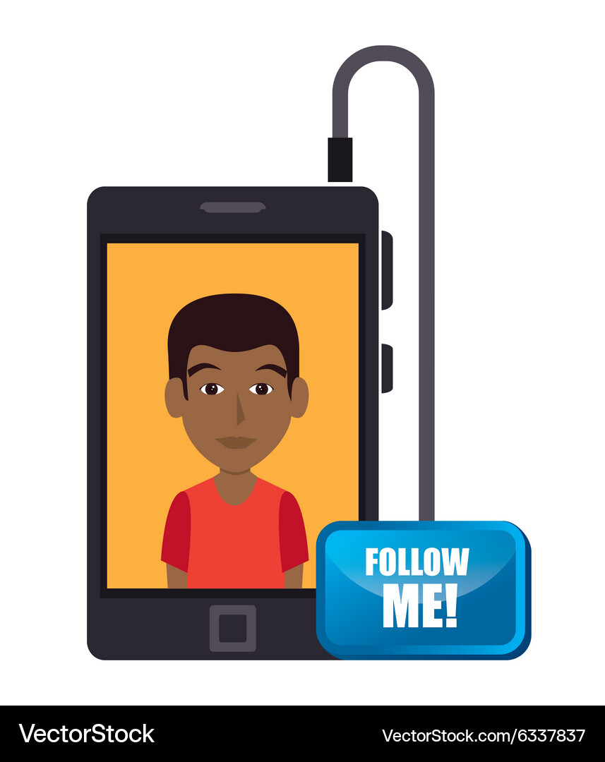 Follow me social trendy Royalty Free Vector Image