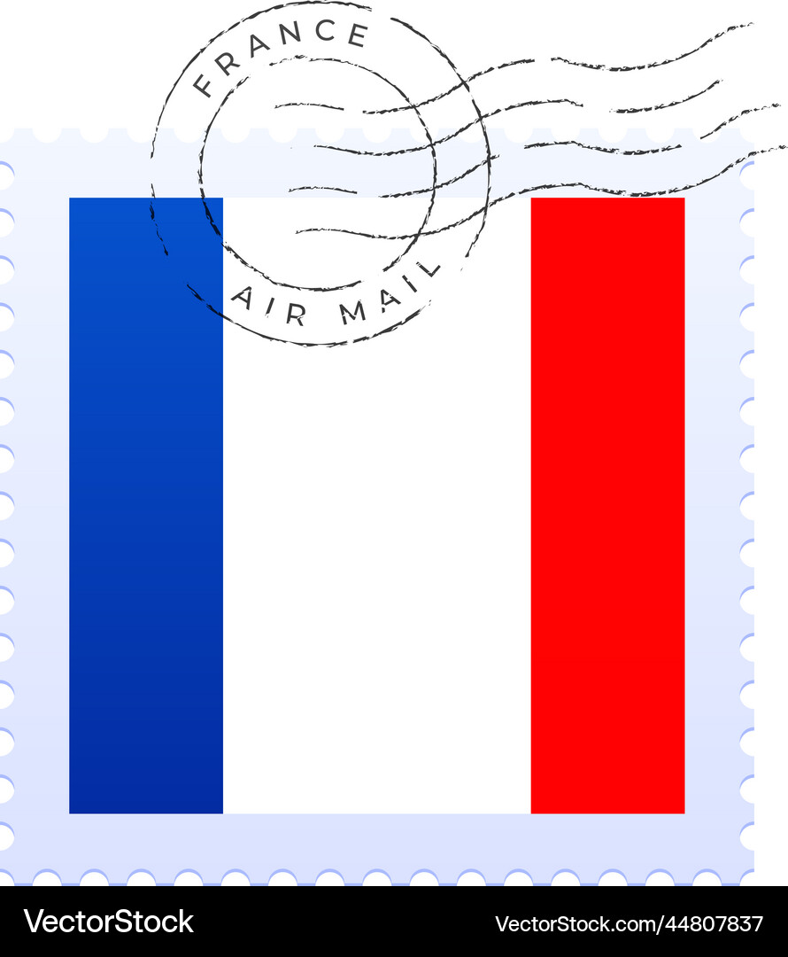 France postage mark national flag postage stamp Vector Image