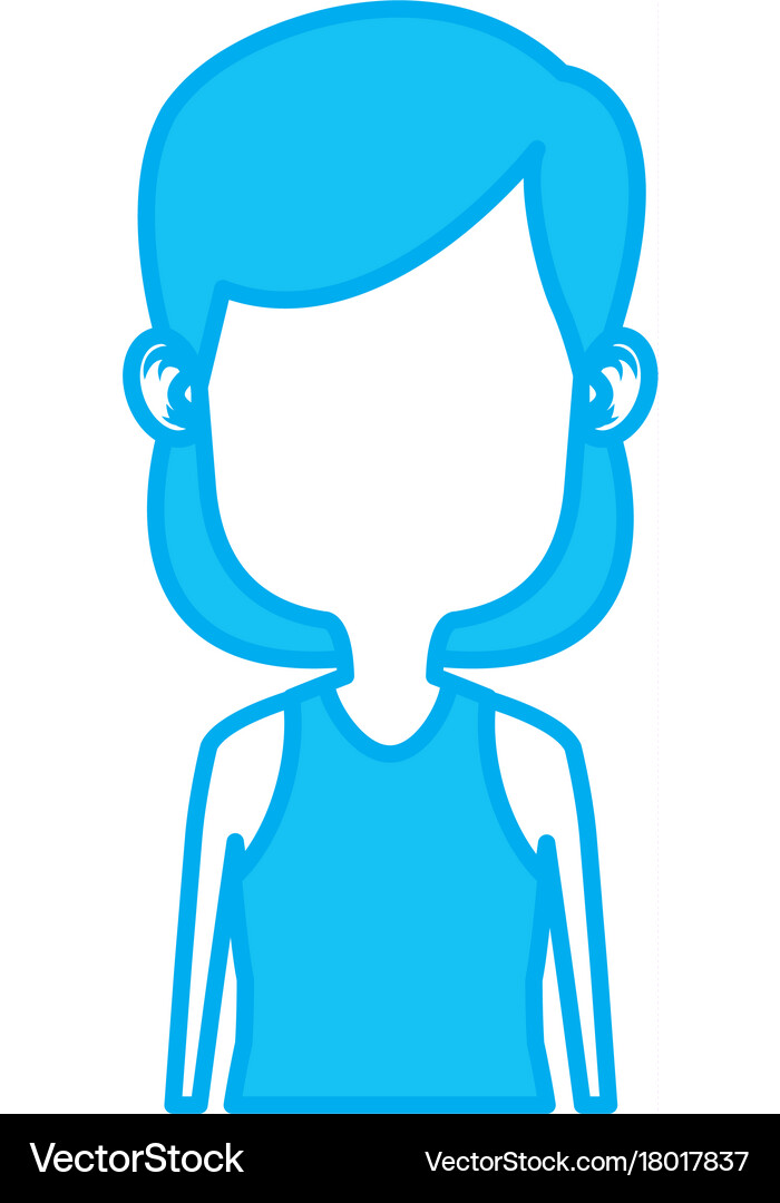 Girl faceless cartoon Royalty Free Vector Image
