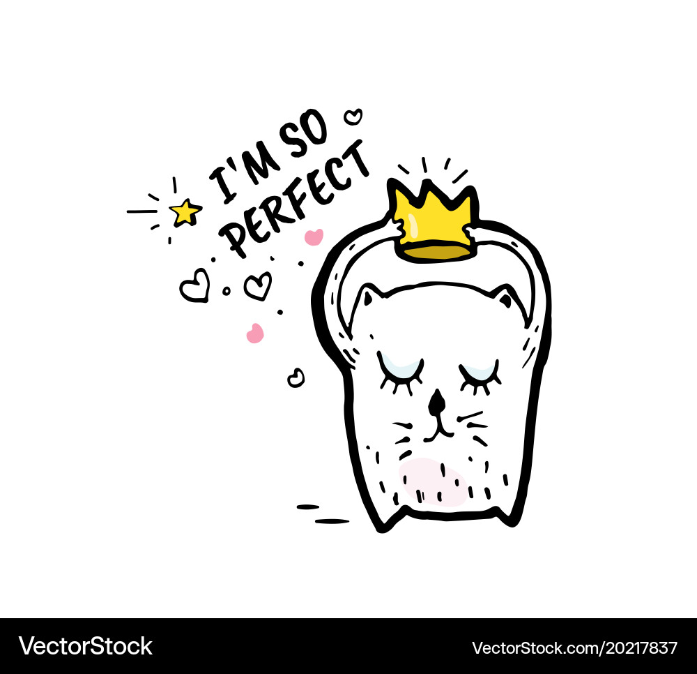 I am so perfect cartoon sketch Royalty Free Vector Image