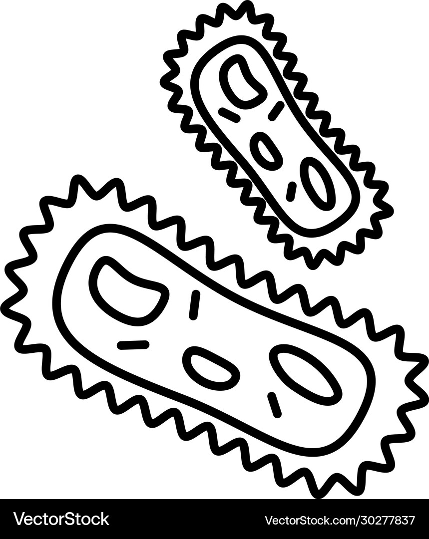 Infected cell dividing with covid19 line style Vector Image