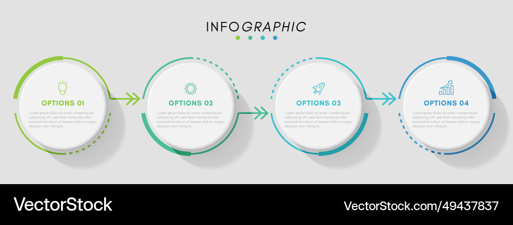 Infographic with 4 icons and options Royalty Free Vector