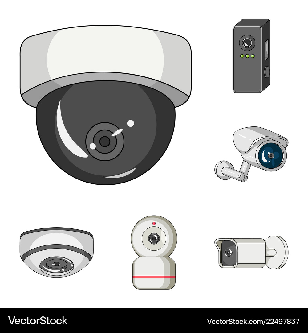 Isolated object of cctv and camera icon set Vector Image