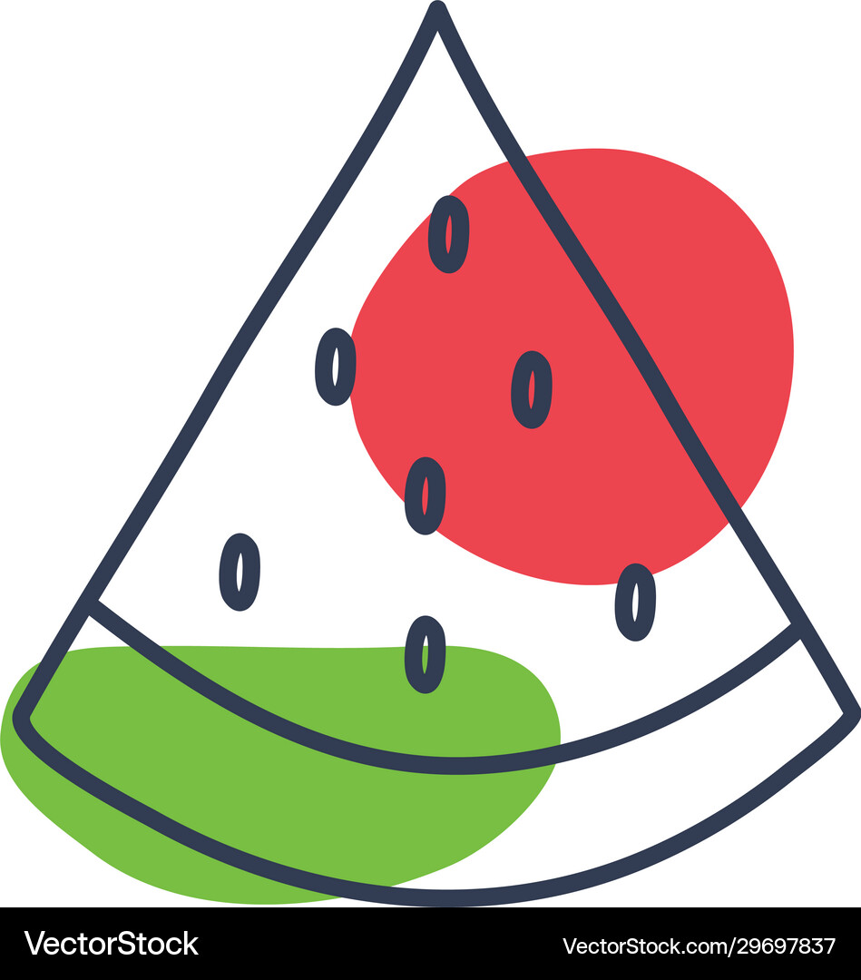 Isolated watermelon fruit line color style icon Vector Image