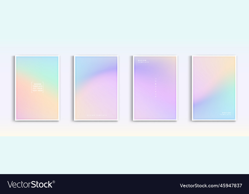 Pastel gradient backgrounds set soft tender pink Vector Image