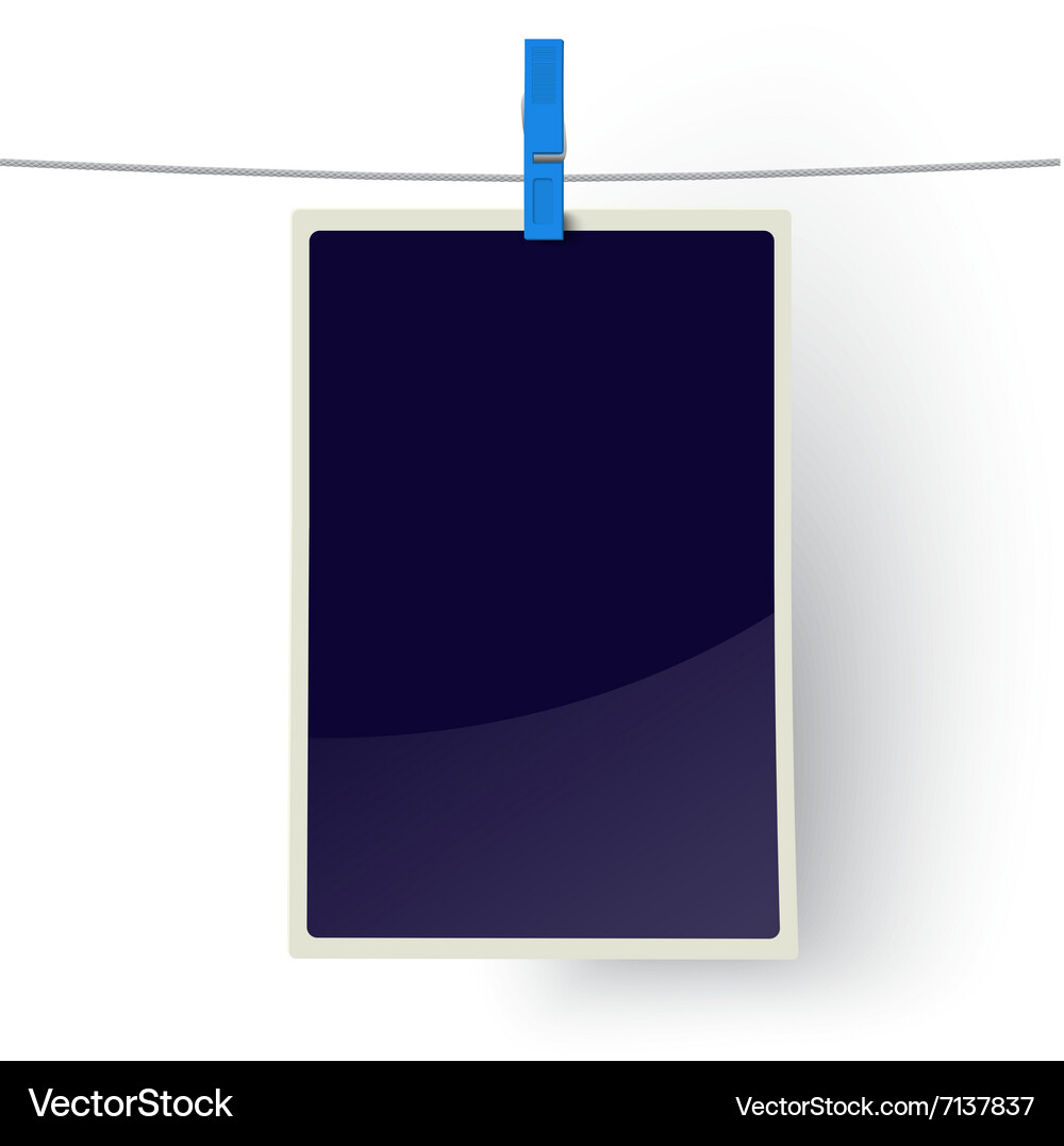 Photo frame hanging on a line Royalty Free Vector Image