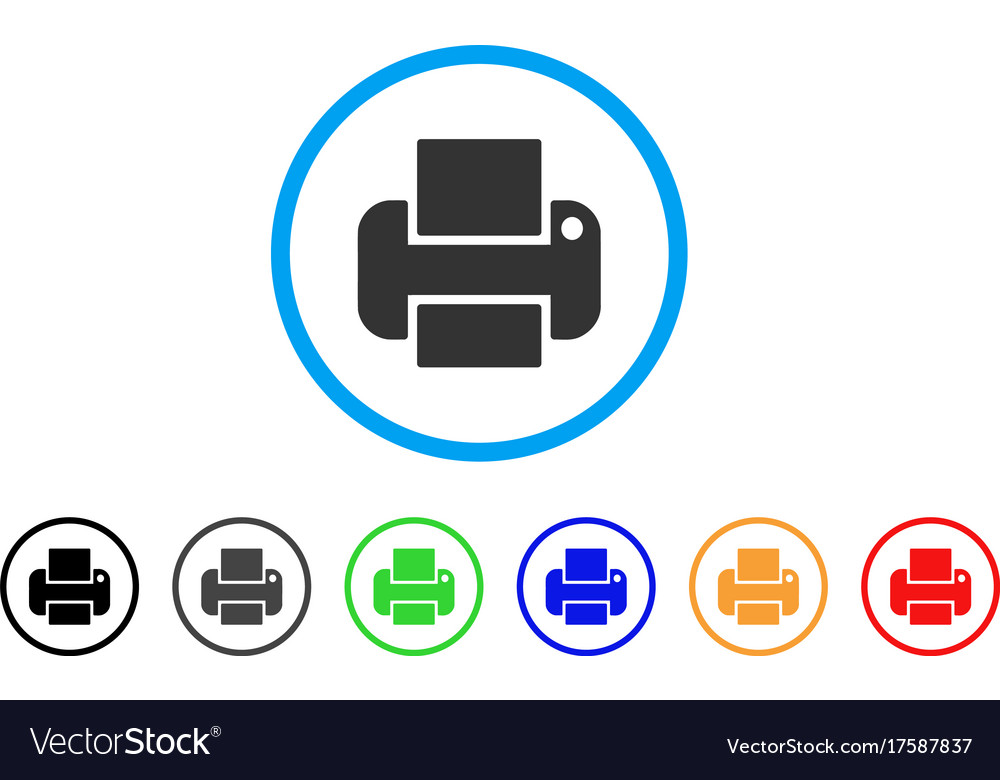 Printer rounded icon Royalty Free Vector Image