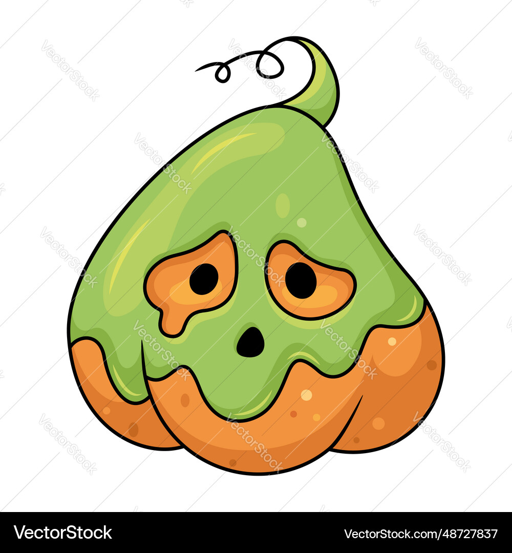 Pumpkin for halloween cartoon Royalty Free Vector Image