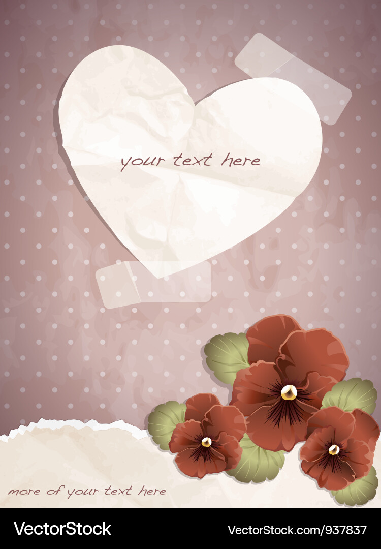 Romantic vintage with a paper heart Royalty Free Vector