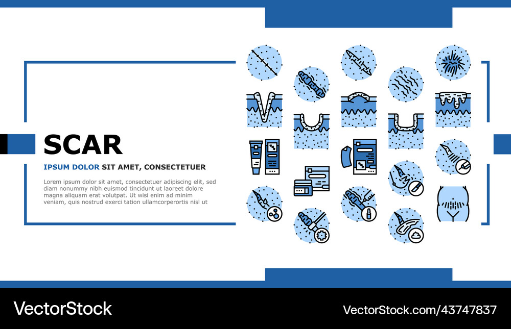 Scar after trauma or surgery landing header Vector Image