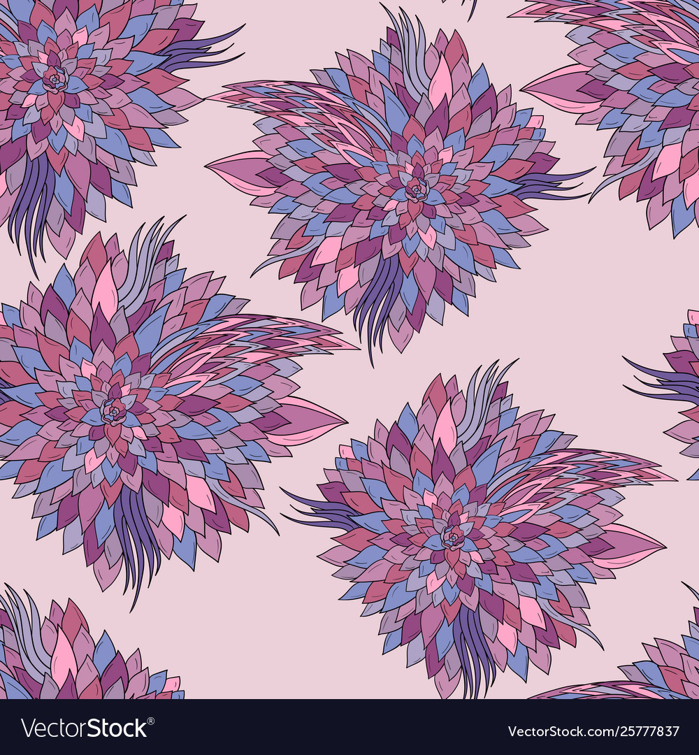 Seamless floral background with abstract patterns Vector Image