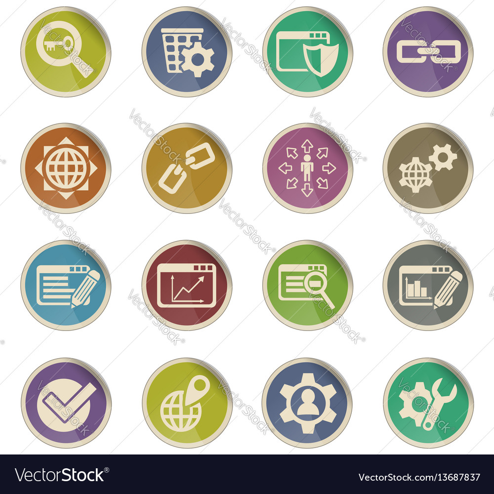 Seo and development icon set Royalty Free Vector Image