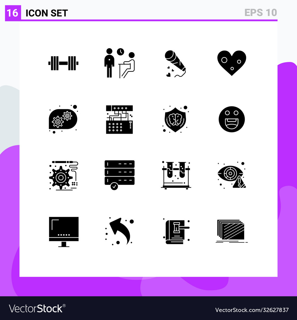 Set 16 modern ui icons symbols signs Royalty Free Vector