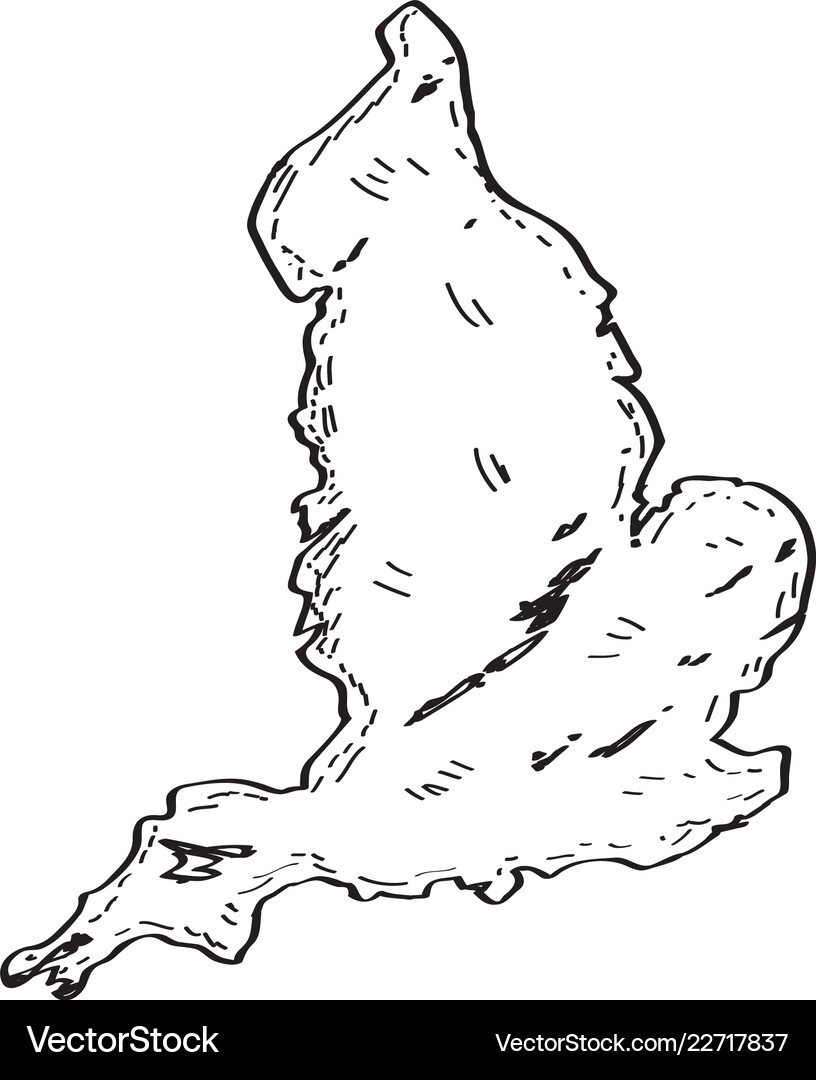 Sketch of a map england Royalty Free Vector Image