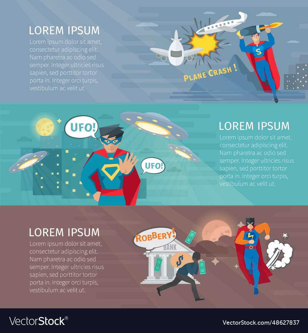 Superhero banners set Royalty Free Vector Image