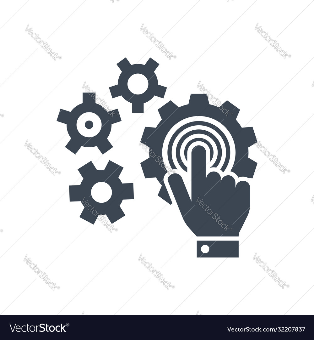 Touchscreen optimization glyph icon Royalty Free Vector