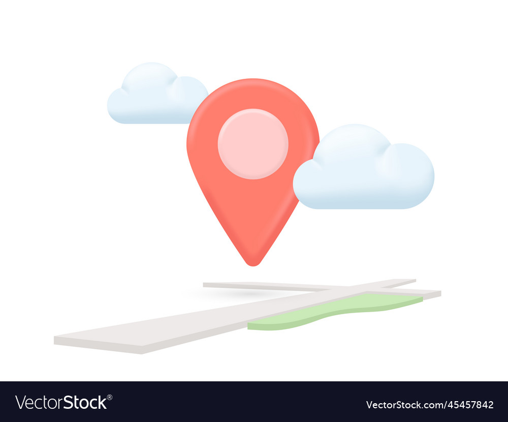 3d Map Location Point Marker Of Map Or Navigation Vector Image