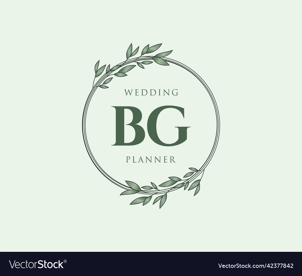 Bg initials letter wedding monogram logos Vector Image