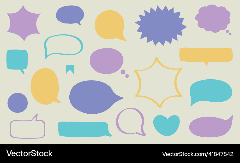 Blank colorful speech bubbles set with different Vector Image