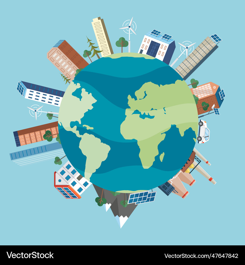 Clean sustainable energy generation industry Vector Image
