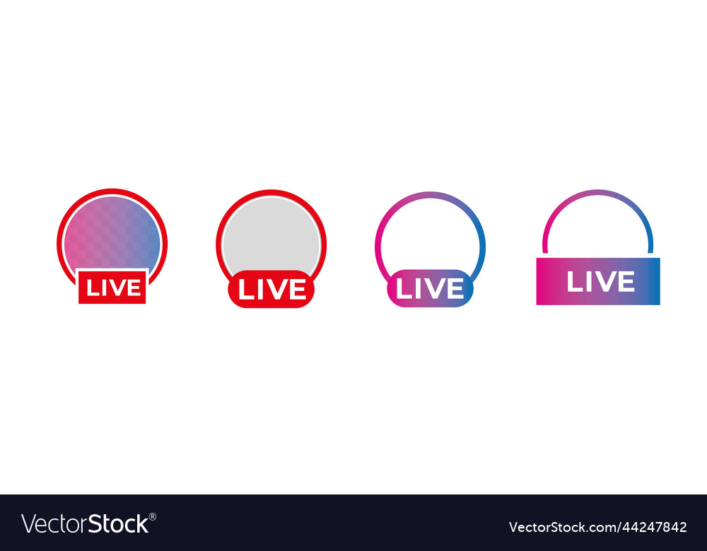 Collection of live streaming icons Royalty Free Vector Image