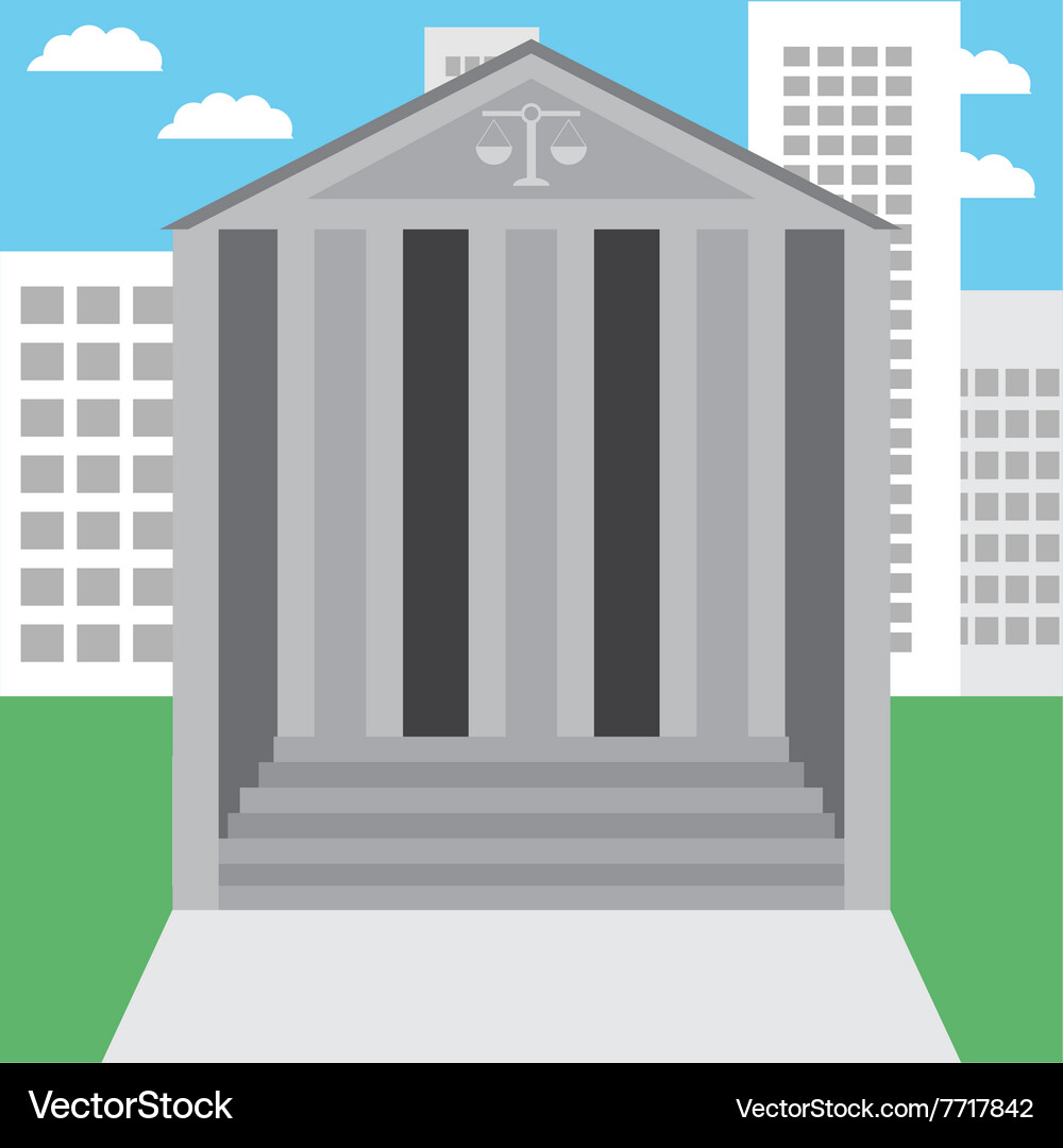 Courthouse building in the city Royalty Free Vector Image