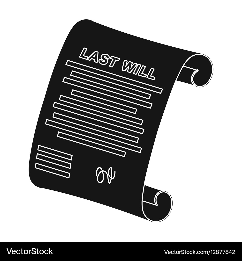 Last will icon in black style isolated on white Vector Image